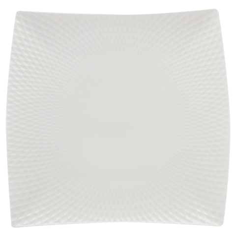 White Basics Diamonds Square Platter - Promo Alliance